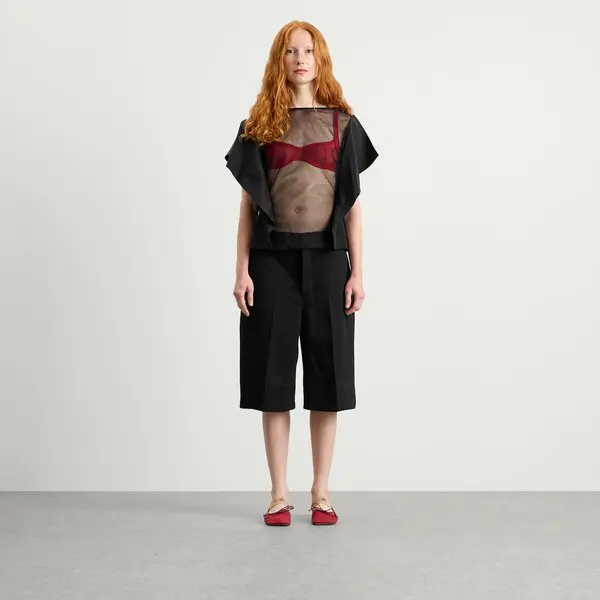 Simone Rocha Boxy Sheer Panel Top