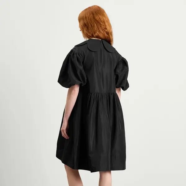 Simone Rocha Mini Puff Sleeve Petal Collar Smock Dress