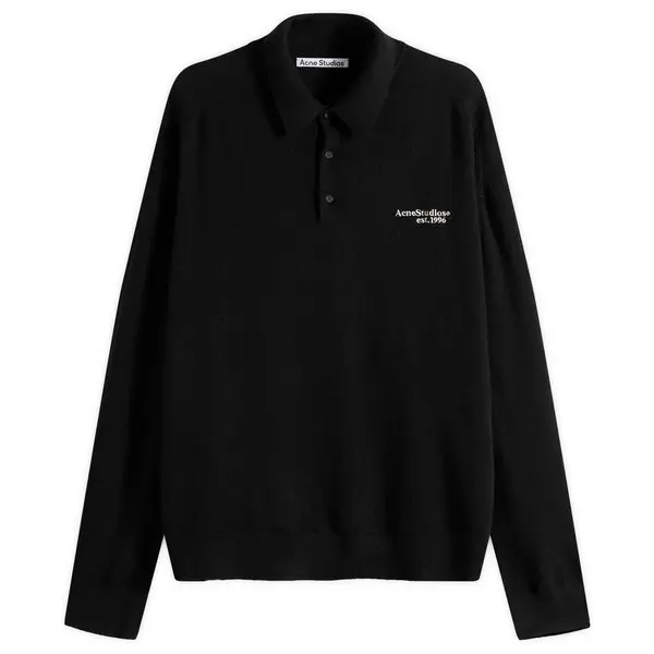 Acne Studios Kluxey Light Richard Yak Polo Jumper - Black