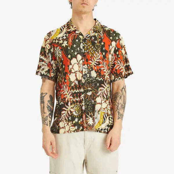 WAX LONDON Didcot Bold Stitch Vacation Shirt - Black/multi