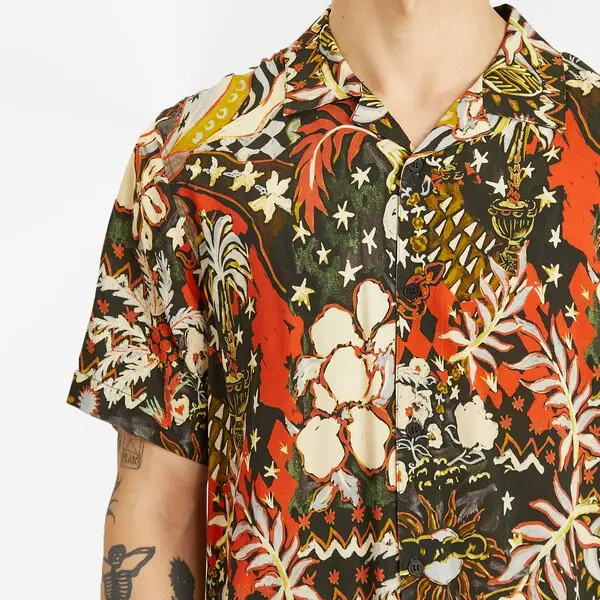 WAX LONDON Didcot Bold Stitch Vacation Shirt - Black/multi