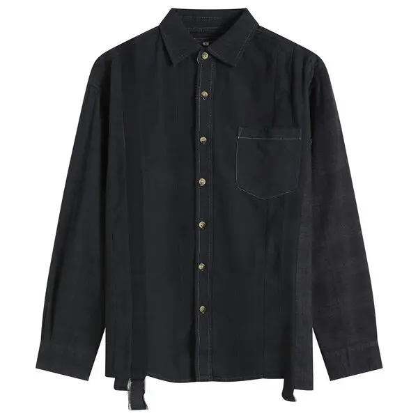 Needles 7 Cuts Over Dyed Flannel Shirt - Black