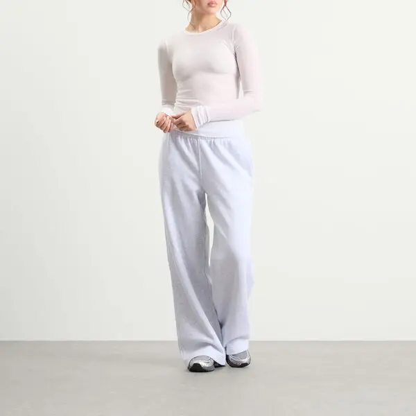 SKIMS Sheer Cotton Long Sleeve Tee - Snow