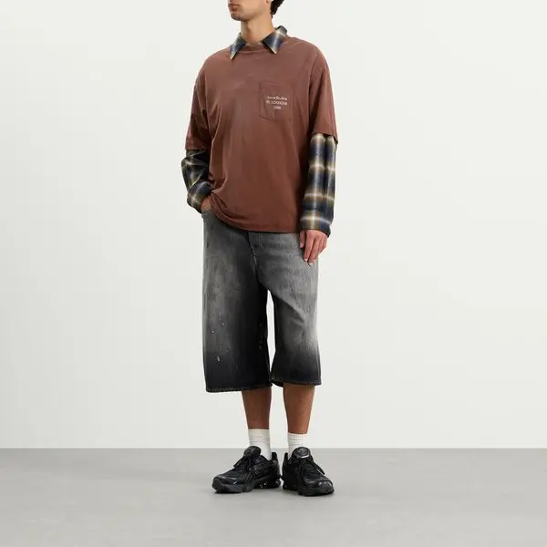 Acne Studios Judda Trafalgar Wide Leg Denim Shorts