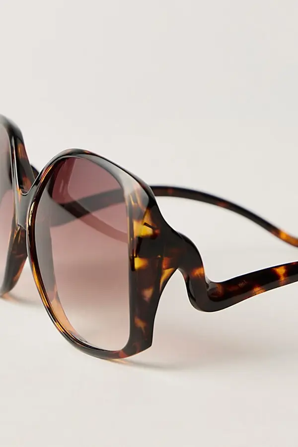Free People Sofia Square Novelty Sunglasses At