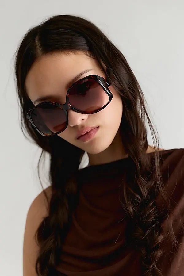 Free People Sofia Square Novelty Sunglasses At