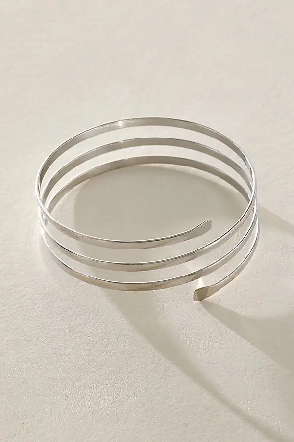 Free People Twisted Arm Cuff At - Silver