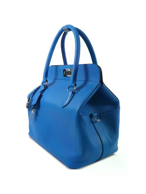 Hermès Toolbox 26 Leather Shoulder Bag - Blue