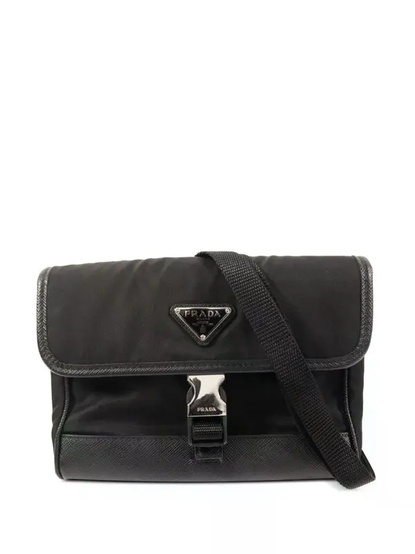 Prada Buckle-fastening Mini Shoulder Bag - Black