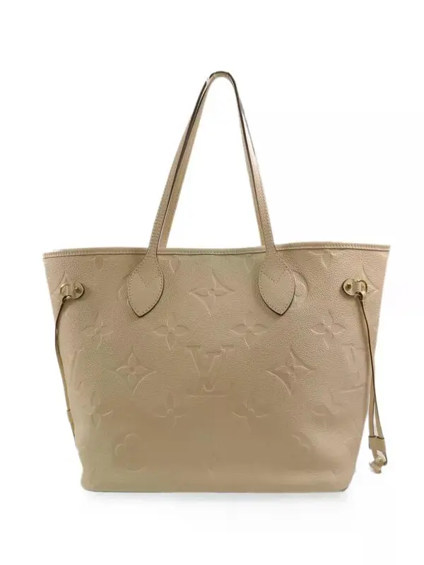 LOUIS VUITTON Mm Neverfull Monogram Empreinte Tote Bag - Neutrals