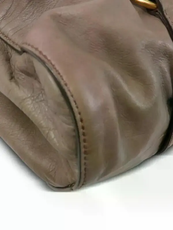 Miu Miu Leather Shoulder Bag With Ruched Detailing