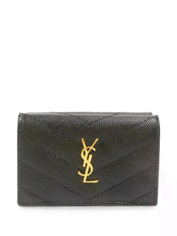 Saint Laurent Cassandre Matelasse Wallet - Black
