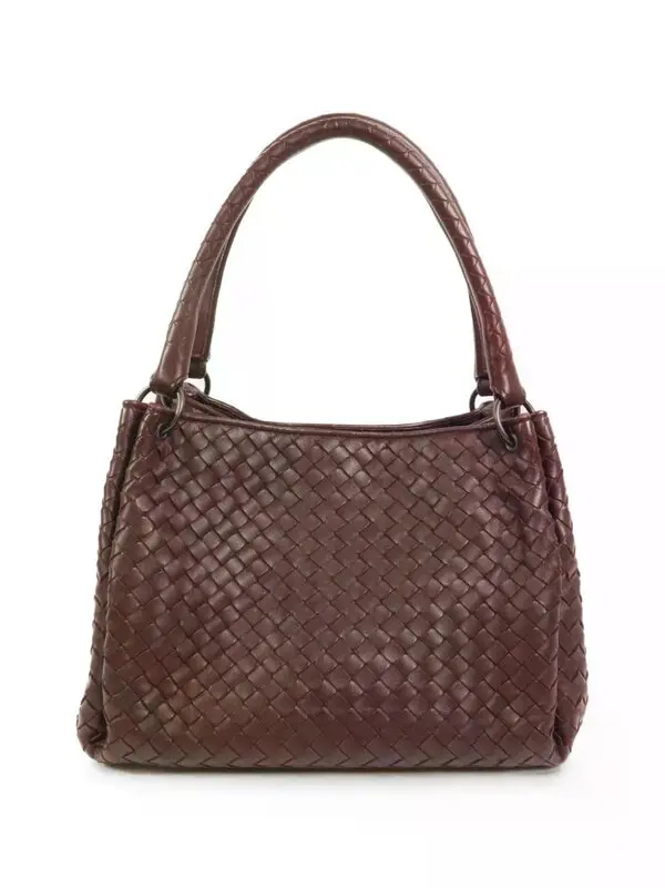 Bottega Veneta Intrecciato Leather Handbag - Red
