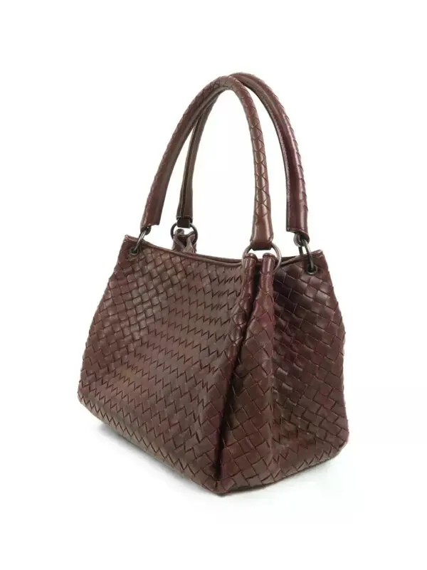 Bottega Veneta Intrecciato Leather Handbag - Red