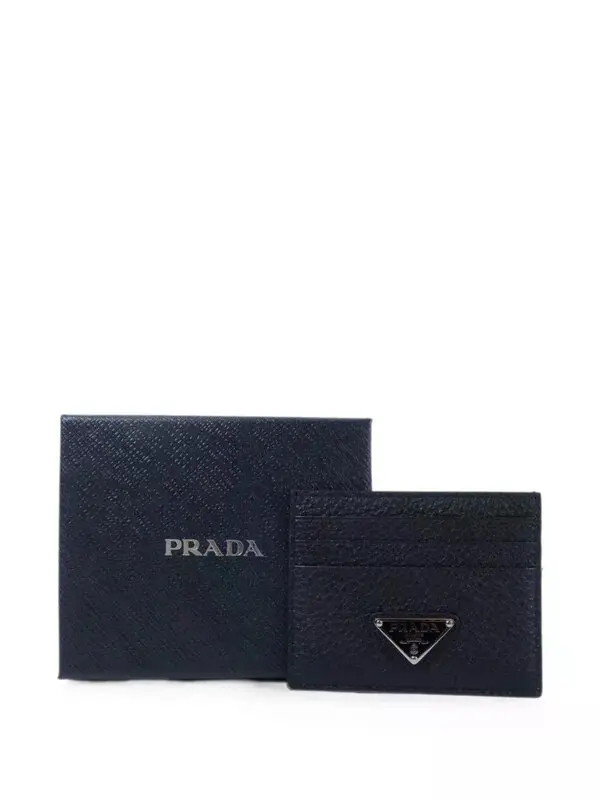 Prada Enamel Triangle Logo Card Holder