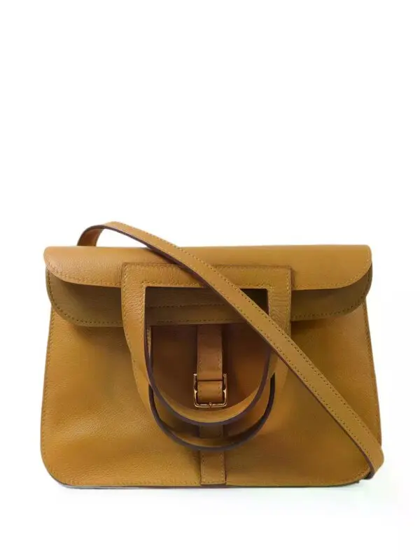 Hermès Halzan 25 Leather Tote Bag - Brown