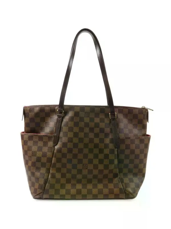 LOUIS VUITTON Damier Ebene Canvas Mm Totally Tote Bag - Brown