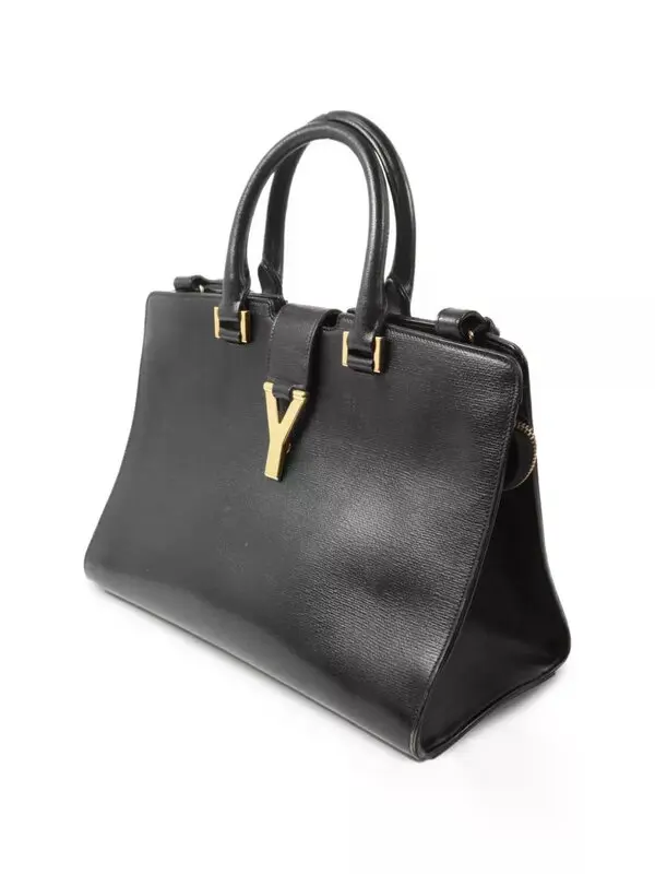 Saint Laurent Leather Cabas Chyc Two-way Handbag - Black