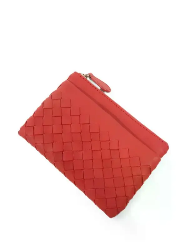 Bottega Veneta Intrecciato Leather Coin Purse - Red