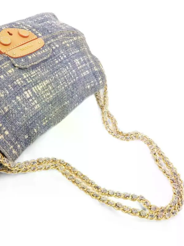 Prada Tweed Chain-link Shoulder Bag