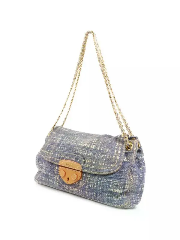 Prada Tweed Chain Shoulder Bag
