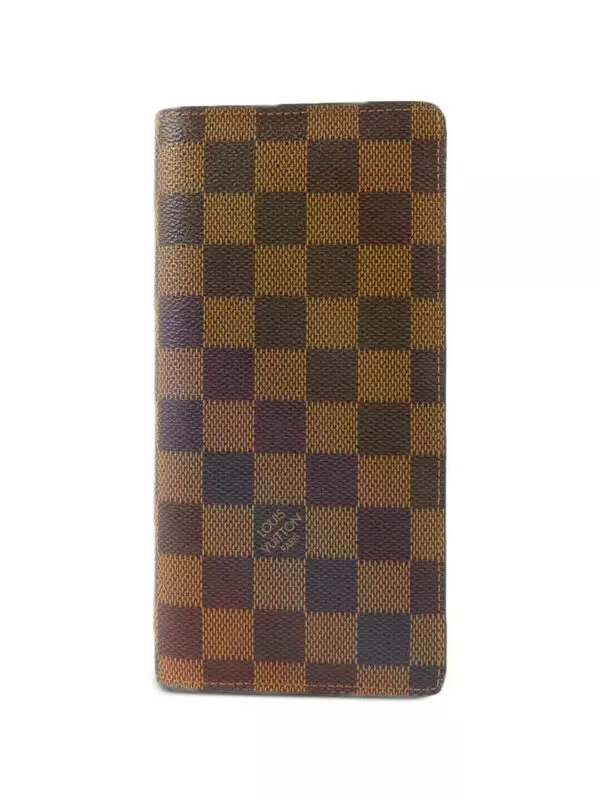 LOUIS VUITTON Damier Portefeuille Brazza Long Wallet - Brown
