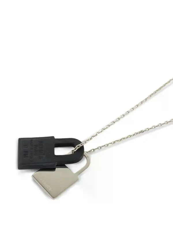 Hermès O'kelly Necklace With Dual Padlock Pendants - Silver