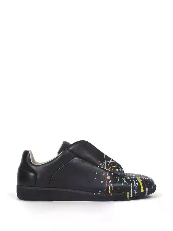 MAISON MARGIELA Future Paint-splatter Leather Sneakers - Black