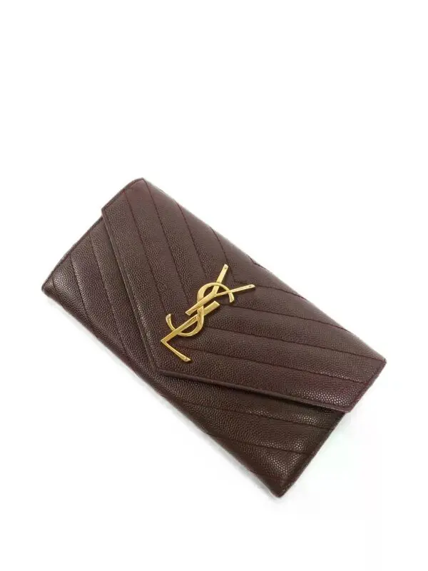 Saint Laurent Cassandre Quilted Wallet - Red