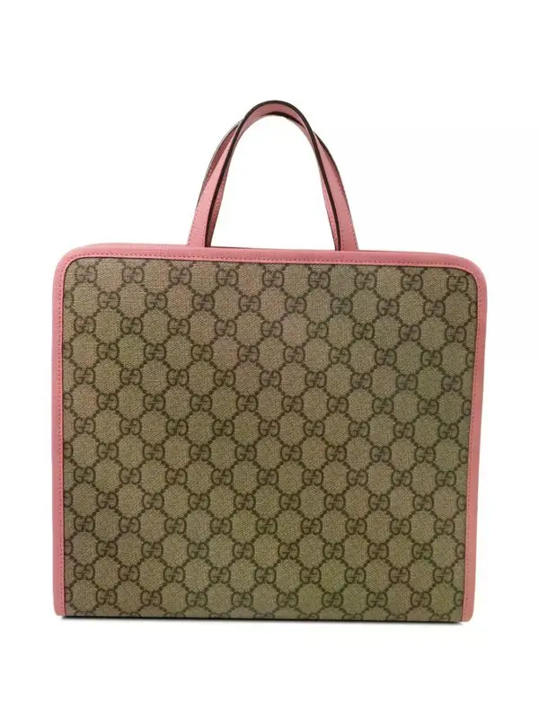 Gucci Strawberry Motif Gg Canvas Tote Bag - Neutrals