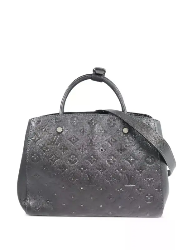 LOUIS VUITTON Bb Montaigne Monogram Empreinte Tote Bag - Black
