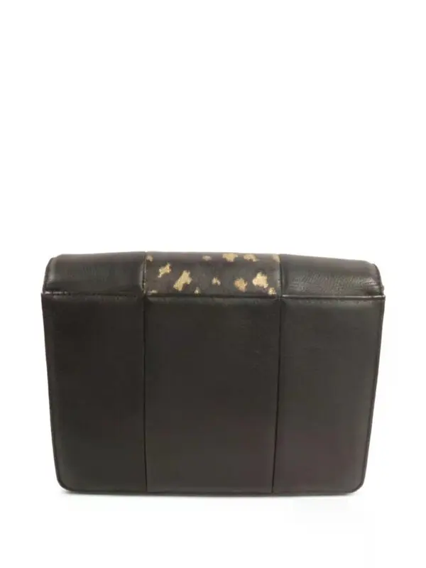 See By Chloé Leather Leopard Print Shoulder Bag - Black