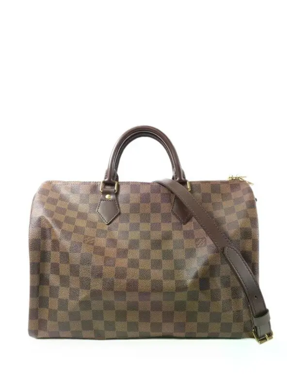 LOUIS VUITTON Speedy Damier Ebene Canvas Tote Bag - Brown