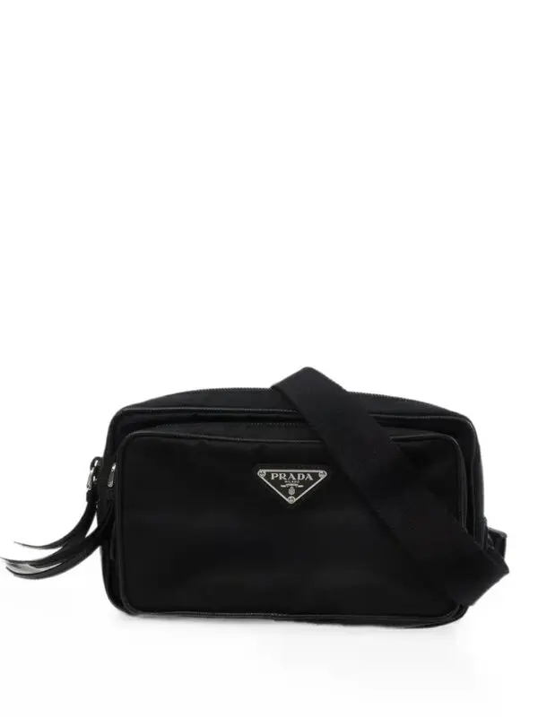 Prada Logo-plaque Belt Bag - Black