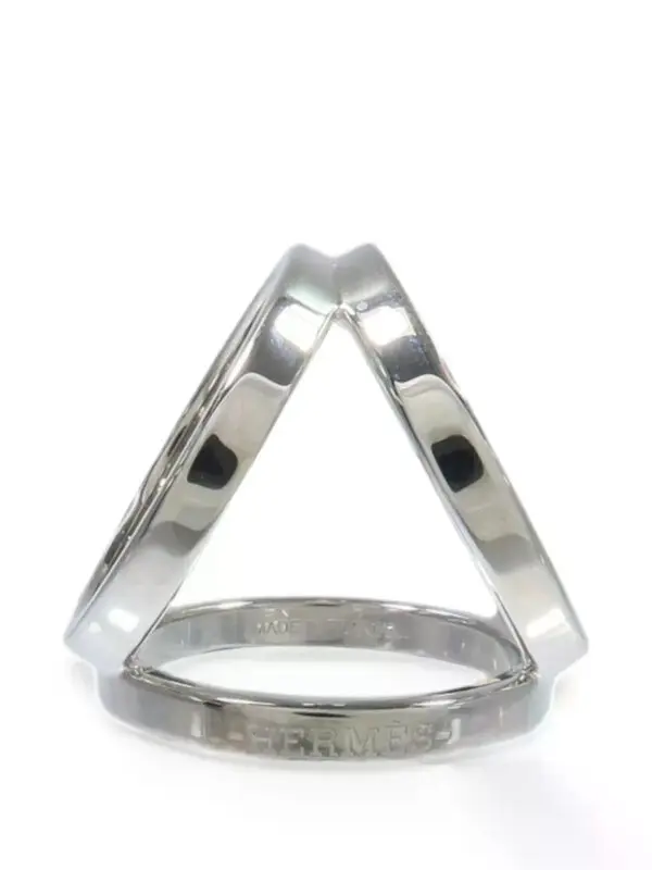 Hermès Tone Trio Scarf Ring - Silver
