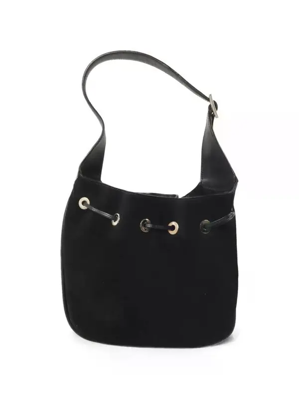Gucci Suede Eyelet Drawstring Handbag