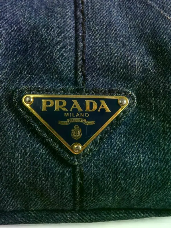 Prada Denim Logo-print Tote Bag