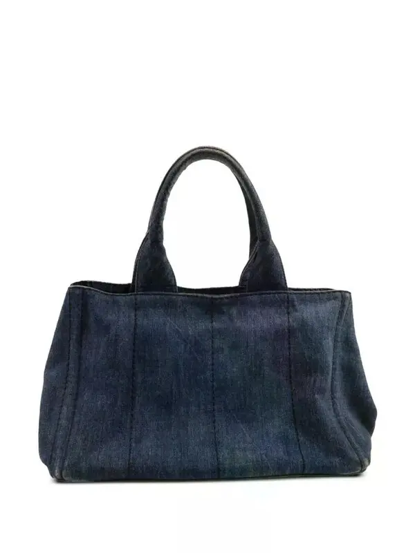 Prada Denim Logo Tote Bag
