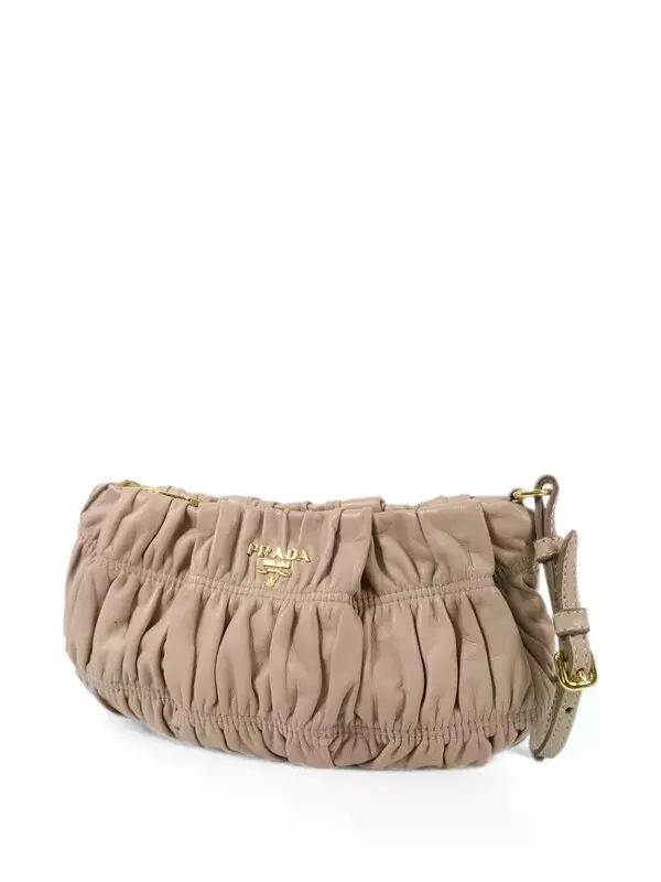 Prada Gaufre Wristlet Clutch Bag - Neutrals