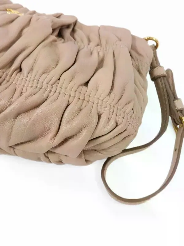 Prada Gaufre Wristlet Clutch Bag - Neutrals