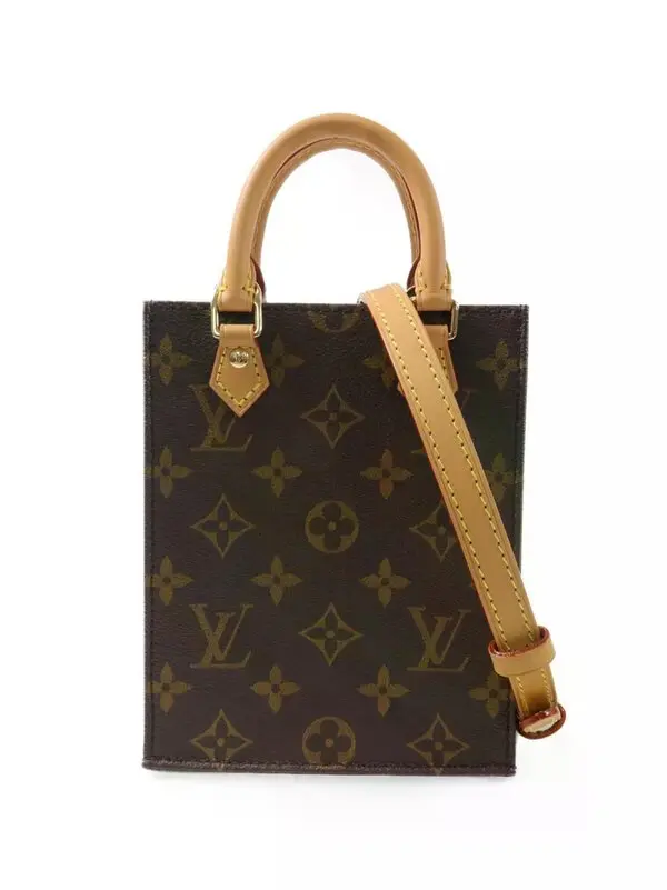 LOUIS VUITTON Monogram Petit Sac Plat Shoulder Bag - Brown