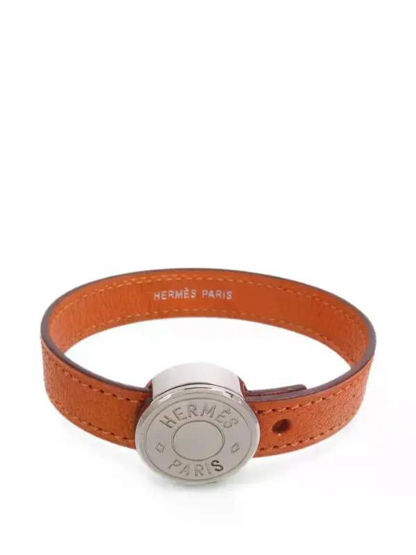 Hermès Looping Calf Leather Bracelet - Silver