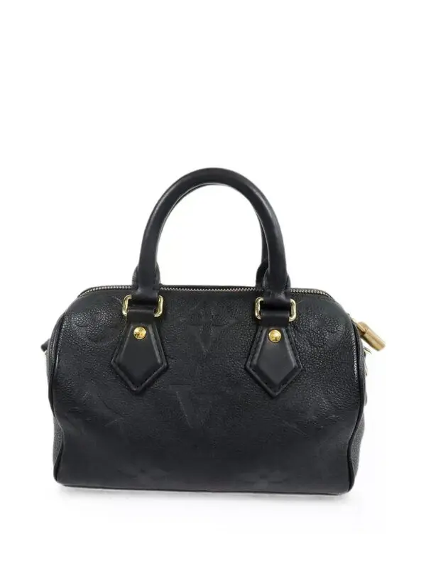 LOUIS VUITTON 20 Monogram Empreinte Speedy Bandouliere Tote Bag - Black