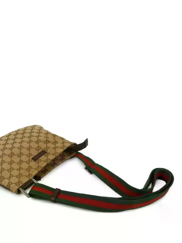 Gucci 2000's Gg Canvas Web-stripe Shoulder Bag