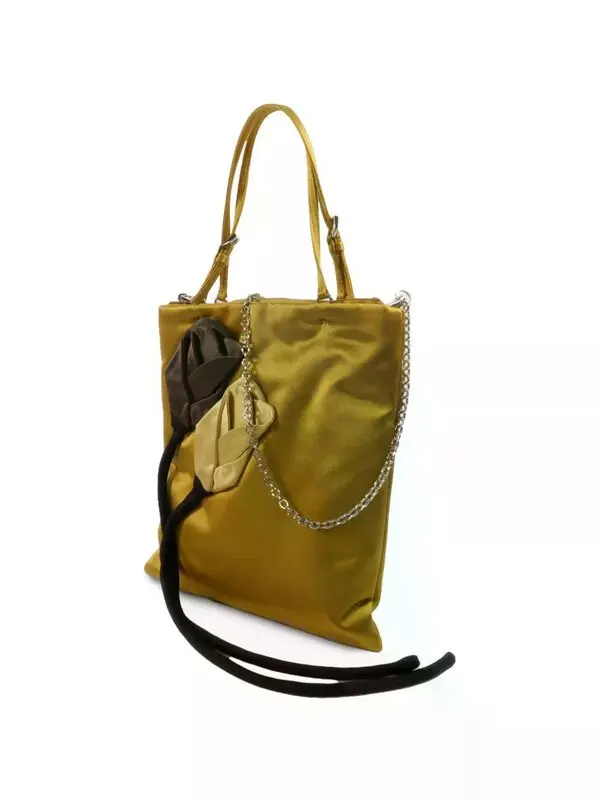Prada Flower-appliqué Tote Bag