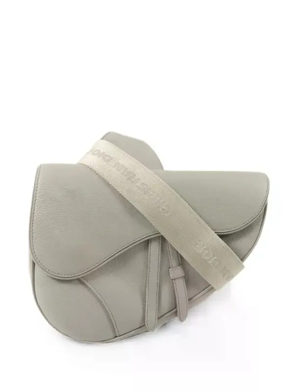 Dior Saddle Leather Cross Body Bag - Grey