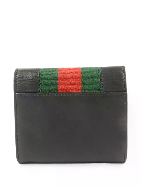Gucci Sylvie Web Trifold Wallet - Black