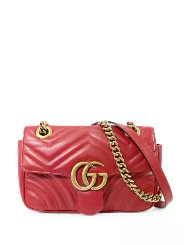 Gucci Small Gg Marmont Shoulder Bag - Red