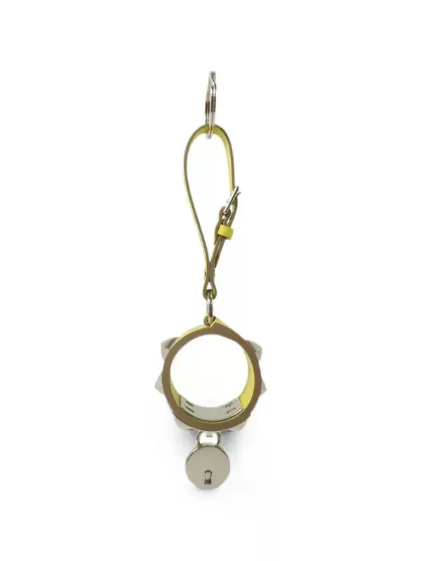 Hermès Collier De Chien Bag Charm With Pyramid Studs And Padlock Detail - Yellow