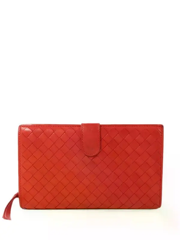 Bottega Veneta Intrecciato Long Wallet - Red